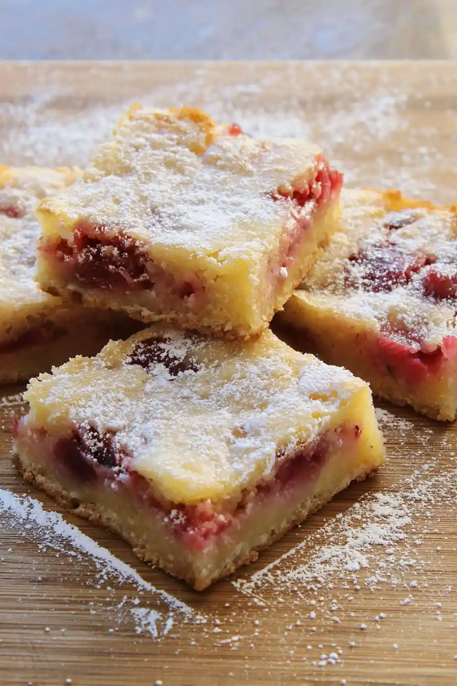 Lemon Rhubarb Layer Bars Recipe - aryarecipes.com