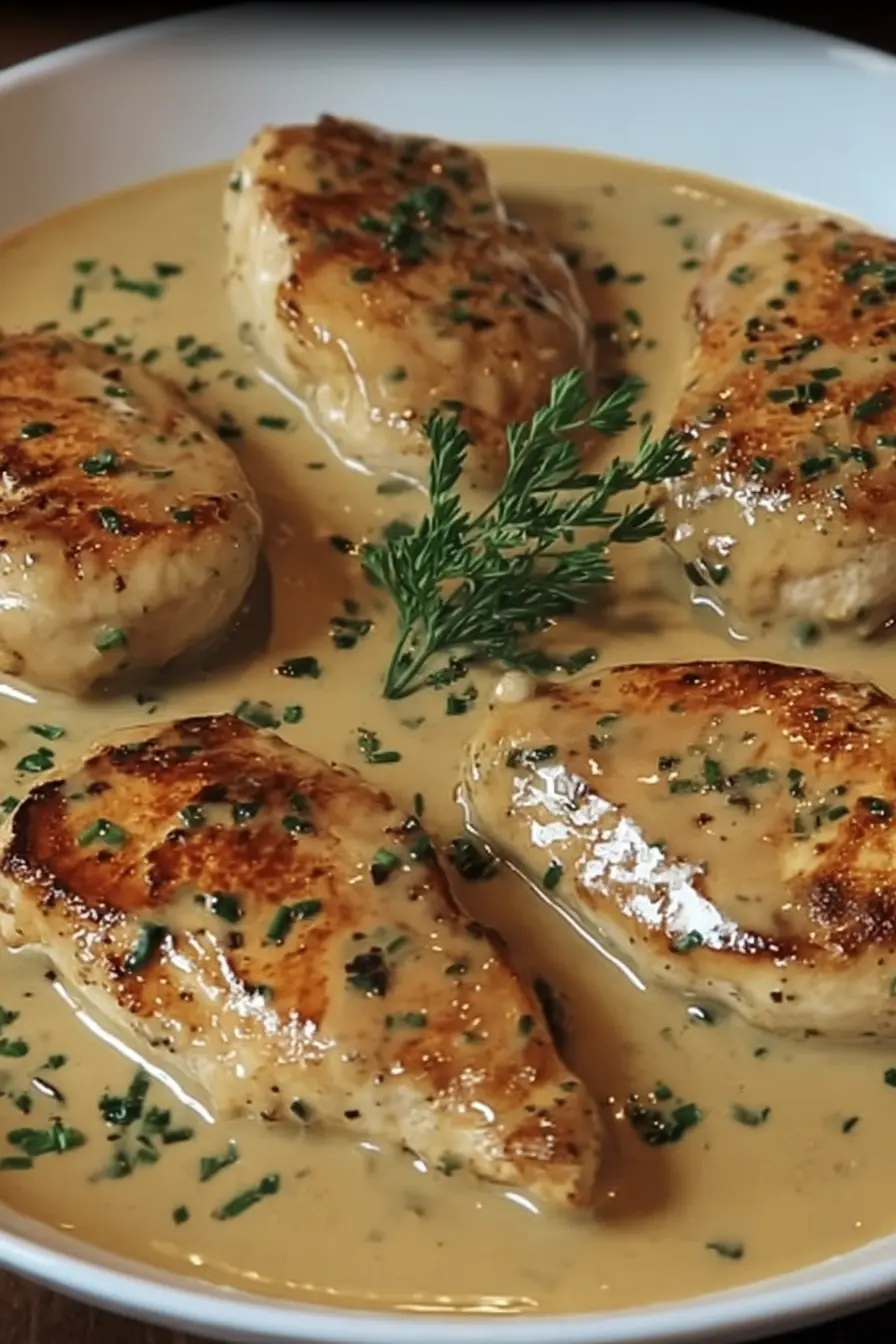 Chicken Fillets Flambéed in Cream Sauce - aryarecipes.com