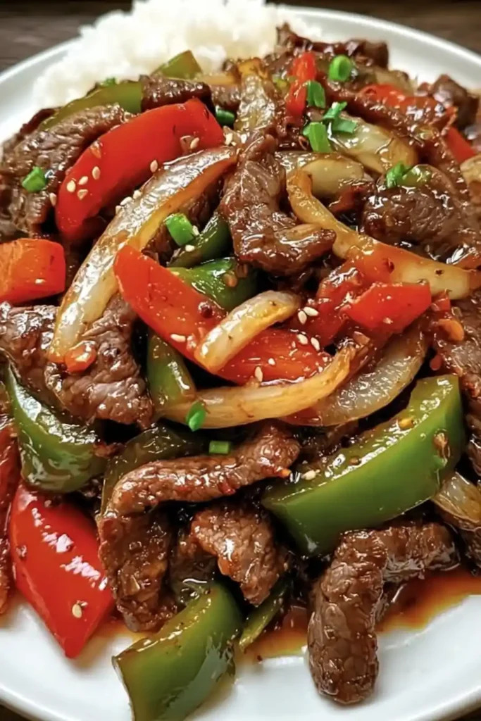 Chinese Pepper Steak - aryarecipes.com