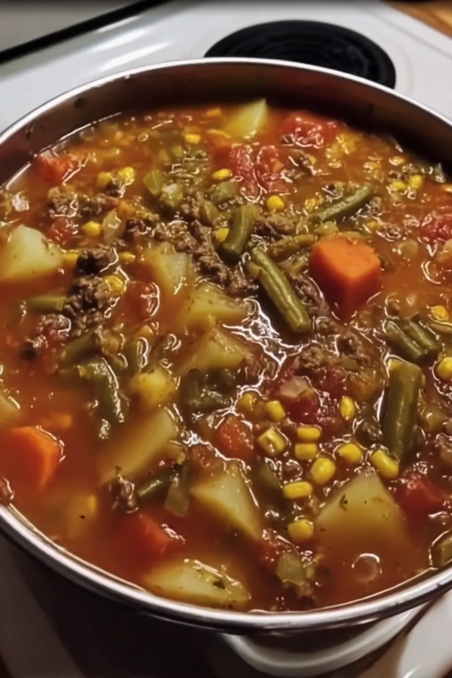 Easy Homemade Vegetable Beef Soup - aryarecipes.com