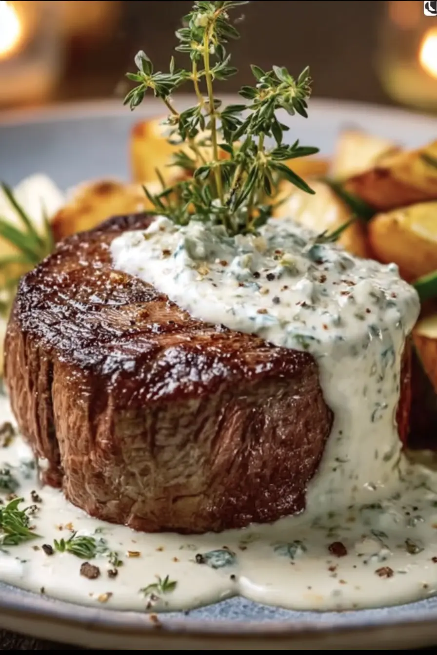 Filet Mignon with Creamy Boursin Sauce - aryarecipes.com