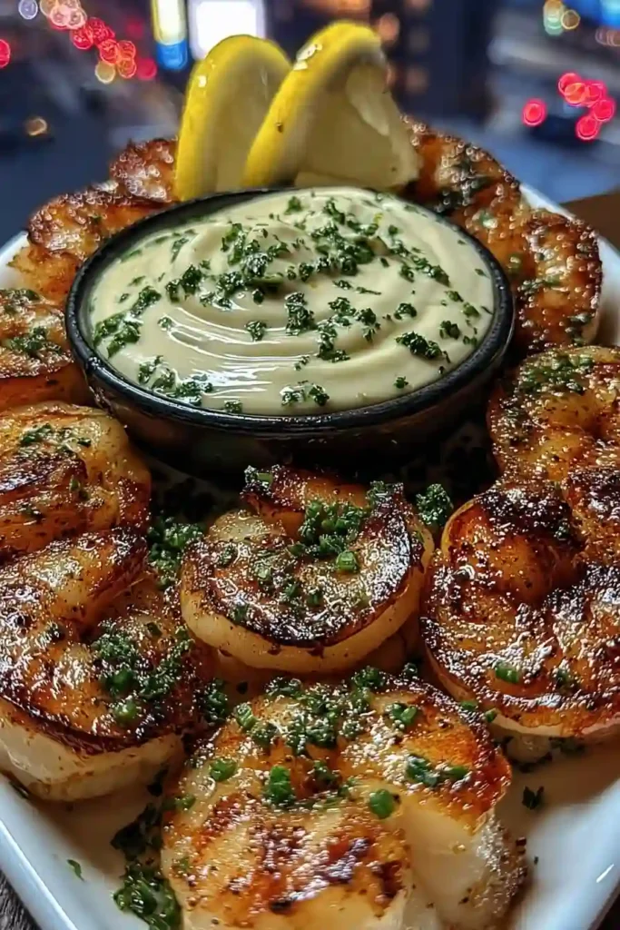 Garlic Butter Shrimp Bites with Lemon Aioli - aryarecipes.com
