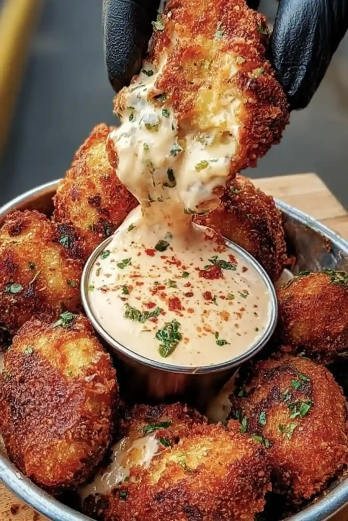 Cheesy Jalapeño Ranch Chicken Poppers with a Creamy Dip - aryarecipes.com