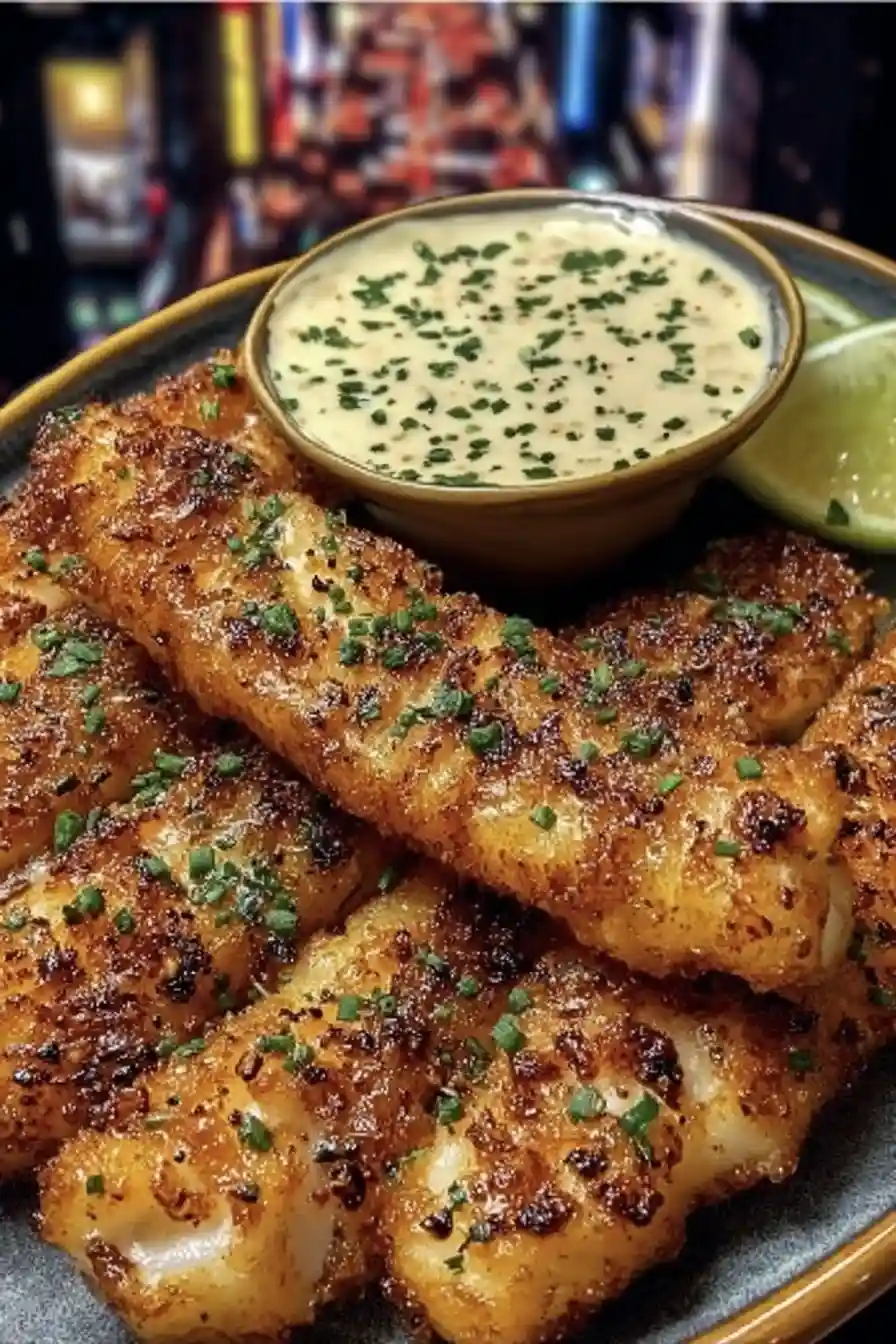 Spicy Cajun Cod Strips with Zesty Lime Dip - aryarecipes.com