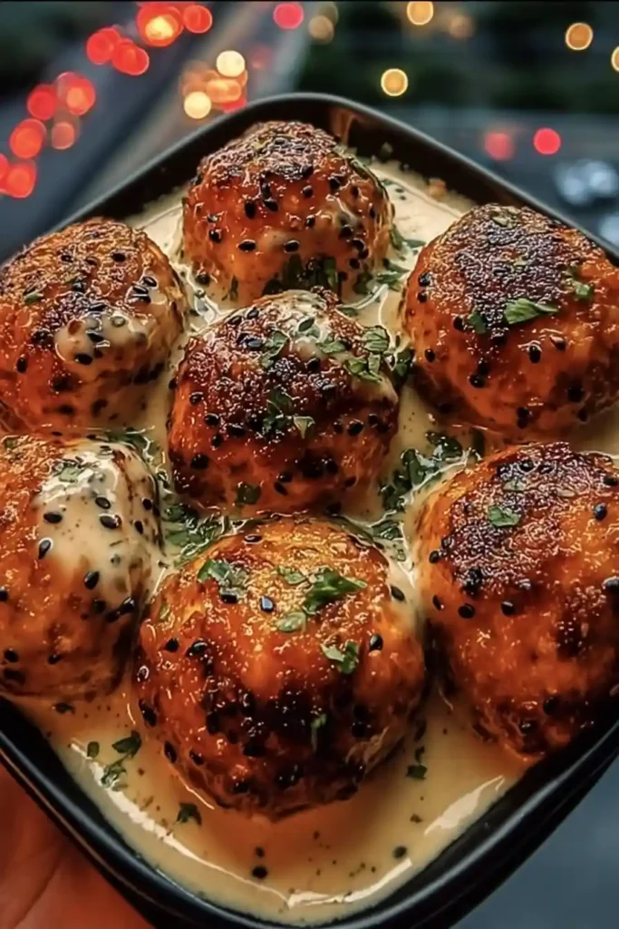 Sweet Chili Salmon Balls with Creamy Garlic Sauce - aryarecipes.com