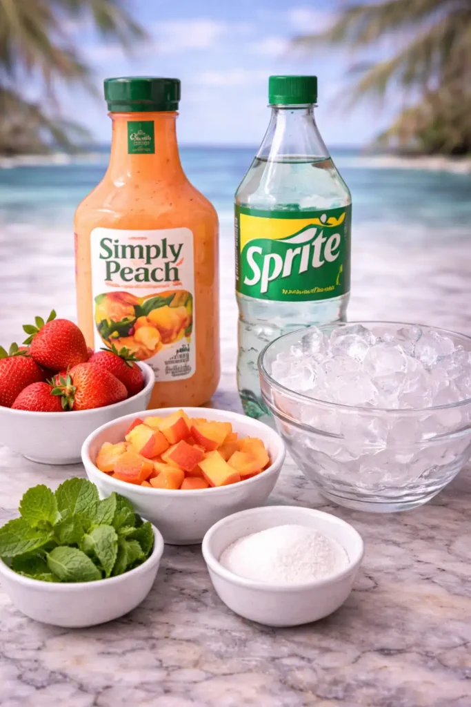 Strawberry Peach Sprite Refresher - aryarecipes.com